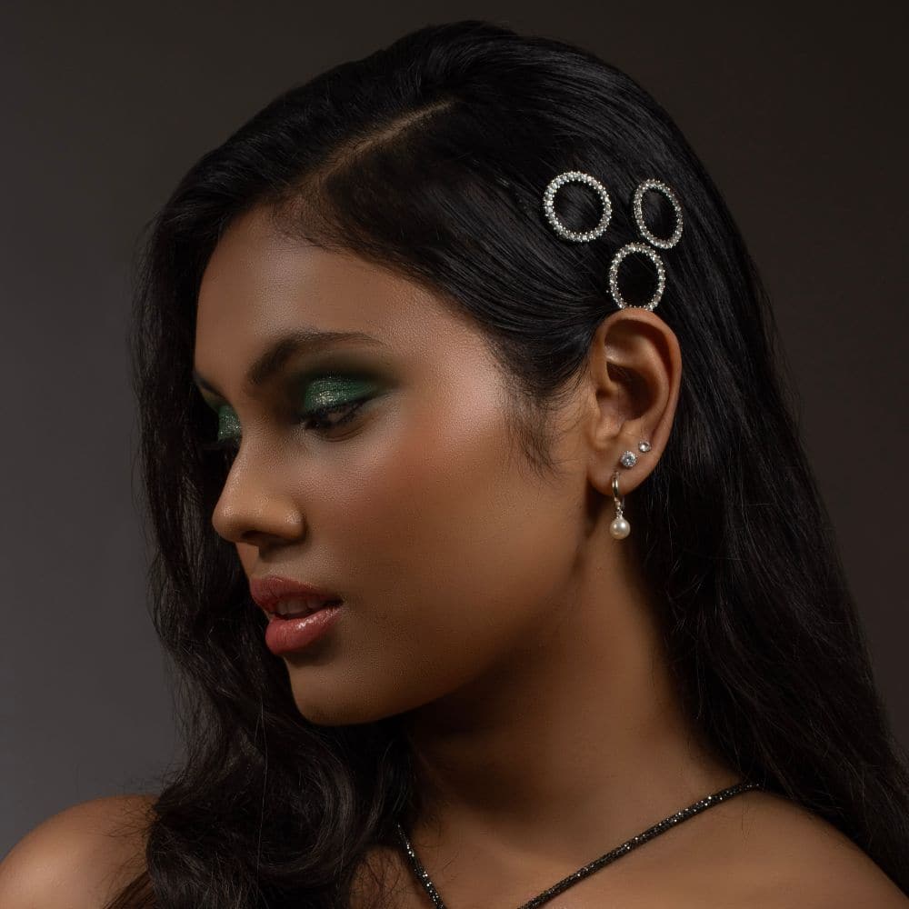Mini Crystal Circle Hair Clip Tegen Accessories